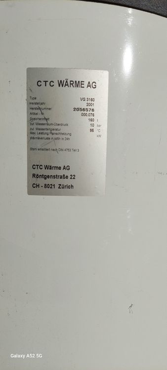 boiler 160l mit Register | Kaufen auf Ricardo