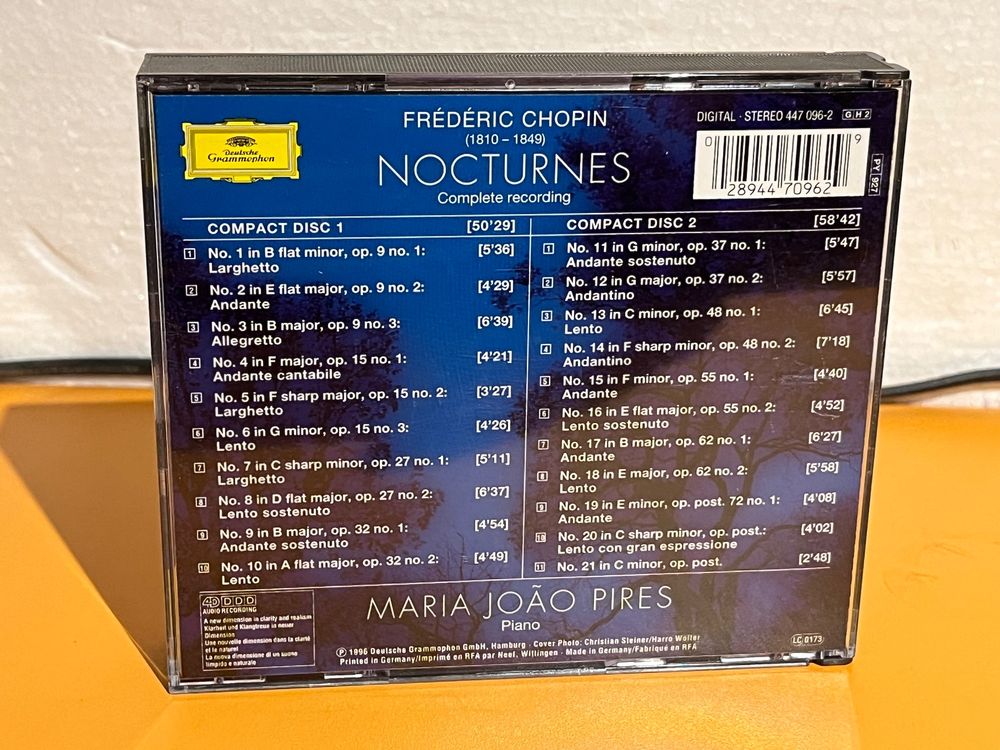 Chopin, Maria João Pires - The Nocturnes - SR14A | Kaufen auf Ricardo