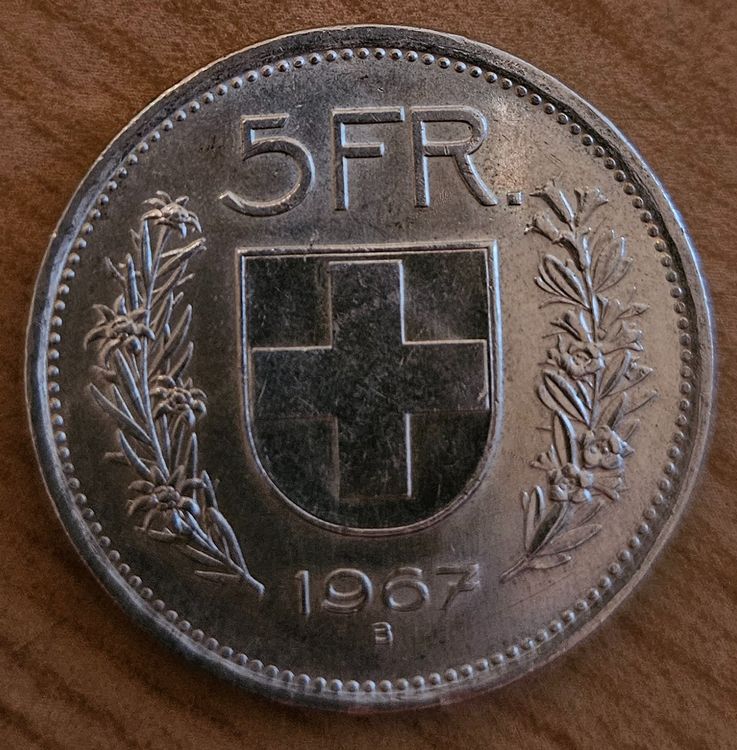5 Fr. Silber Münze 1967 | Kaufen auf Ricardo