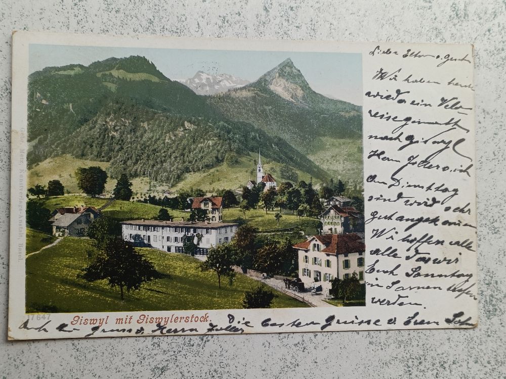 Alte PK / Giswyl mit Giswylerstock - Gelaufen 1902 (Gebraucht) in Brugg AG für CHF 15 – mit ...
