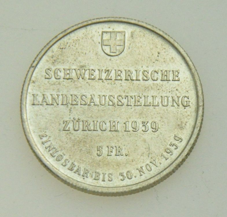 Schweiz 5 Franken 1939 Landesausstellung Silbermünze | Kaufen auf Ricardo