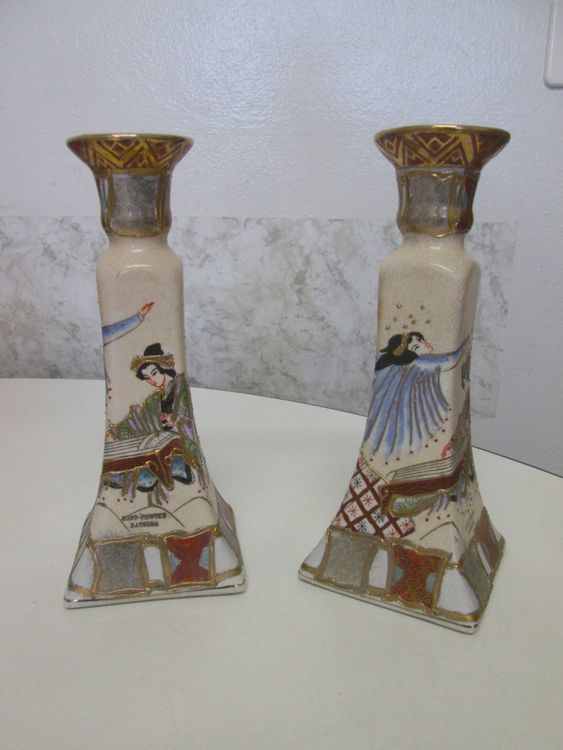 2 Kerzenhalter aus Satsuma-Porzellan (Gebraucht) in Sementina für CHF 50 – mit Lieferung auf ...