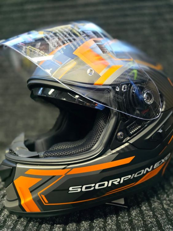 Casque Scorpion Exo-1400 Evo II Linart noir mat/orange (Neu und ...
