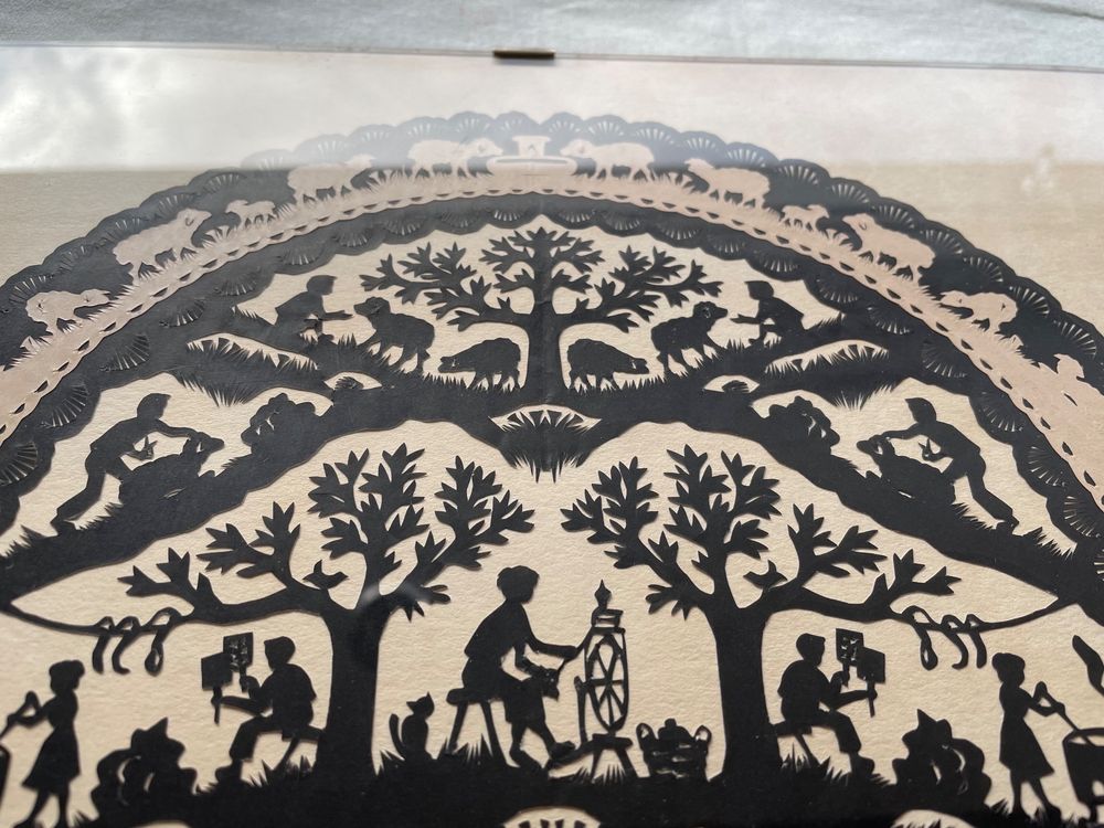 Scherenschnitt Handwerkbild Bauern CH - Heidi Widmer 1985 | Kaufen auf Ricardo