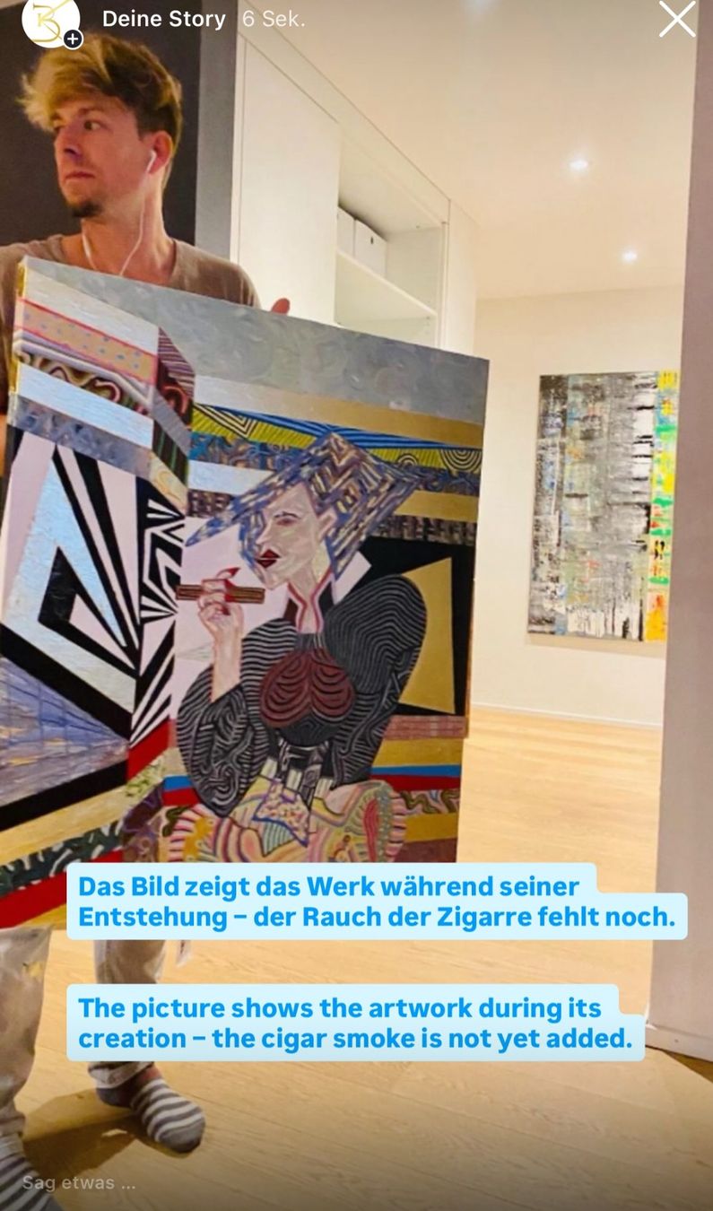 „The Jetset Lady“💫 – inspired by Van Gogh, Klimt & Pica (Neu (gemäss ...