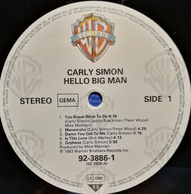 Carly Simon - Hello big man LP (Neu (gemäss Beschreibung)) in ...