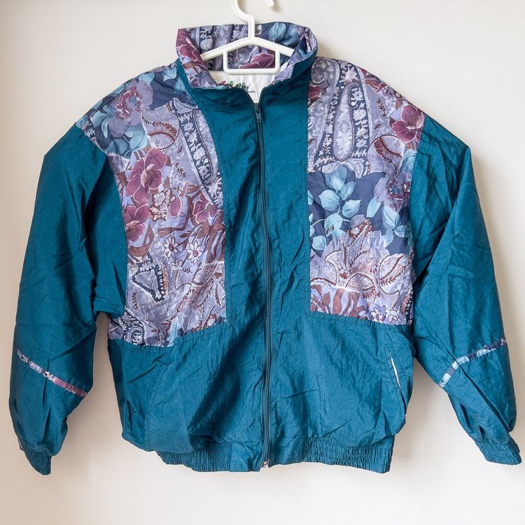 Rare vintage - Jacket/Jacke/Veste - M - green/purple flowers (Gebraucht ...