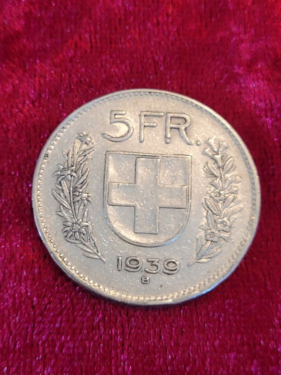 5 Franken Silbermünze 1939, Konföderation Helvetica | Kaufen auf Ricardo