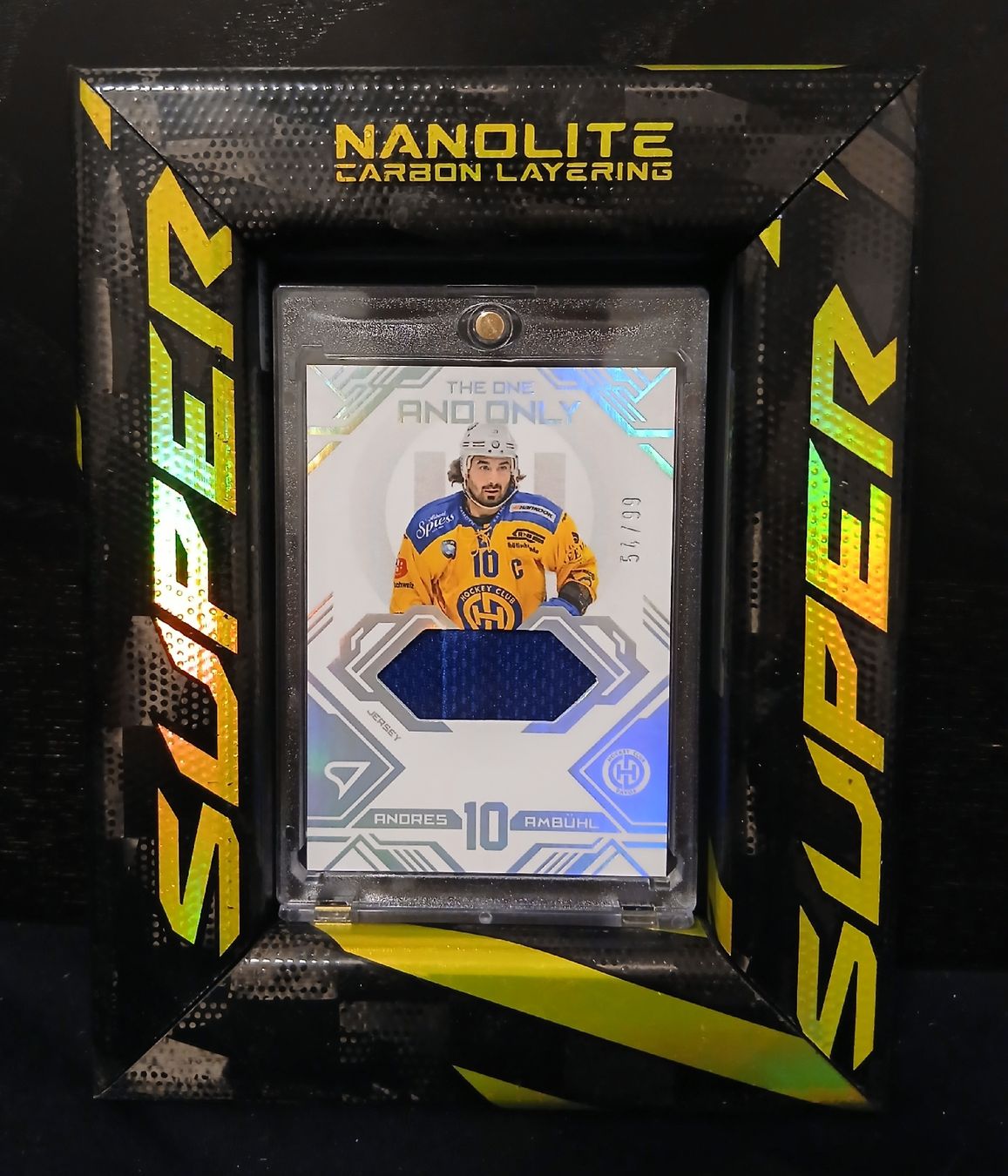 Hockey stick frame with Andres Ambühl game Jersey card (Gebraucht) in ...