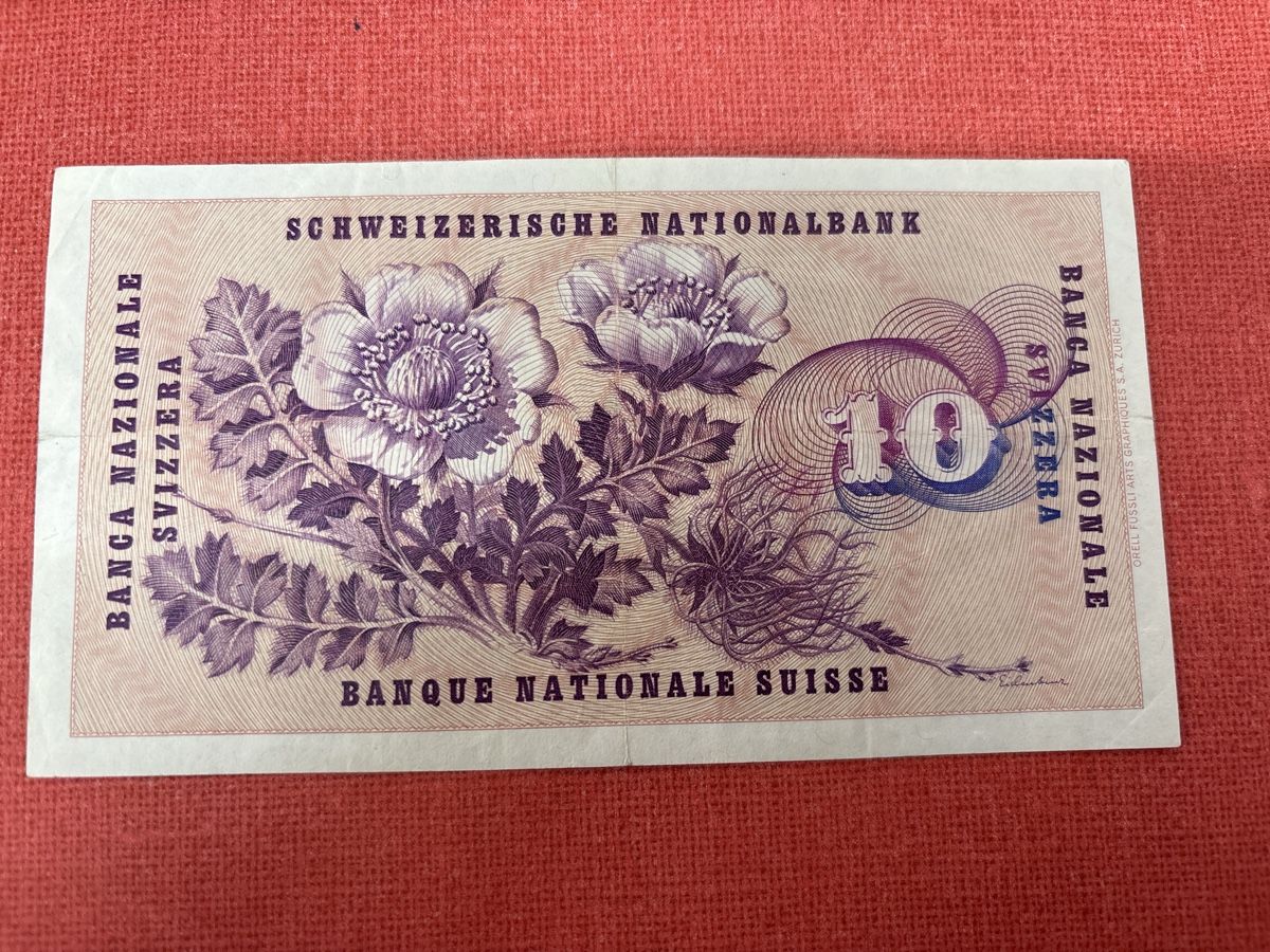 Seltene 10 Franken Note, 1963, Serie 29F, Top Zustand! (Gebraucht) in ...