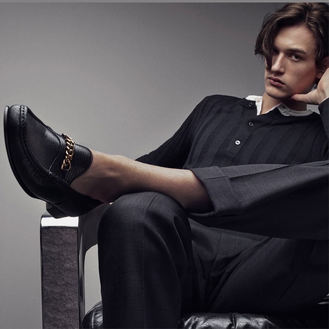 TOM FORD York Chain Links Schwarz Leder Slip On Loafers 41.5 (Neu ...