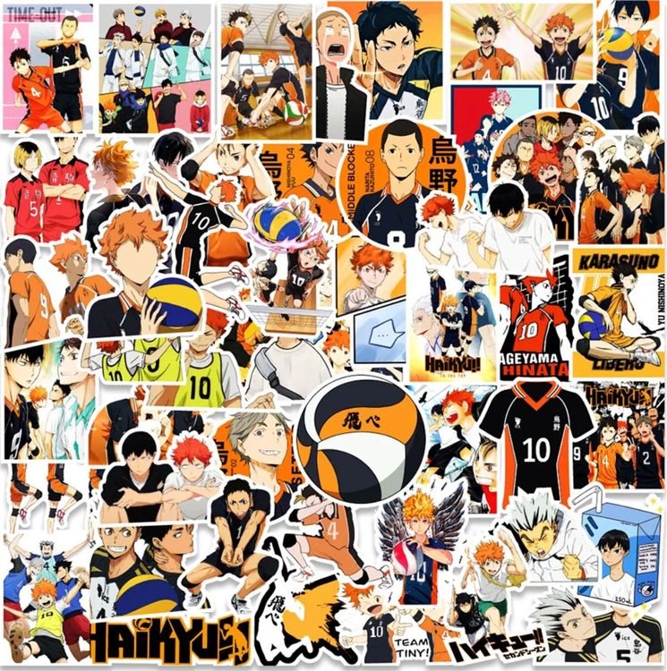 50 Stk. Sticker/Aufkleber - Haikyuu!! Volleyball (Neu und ...