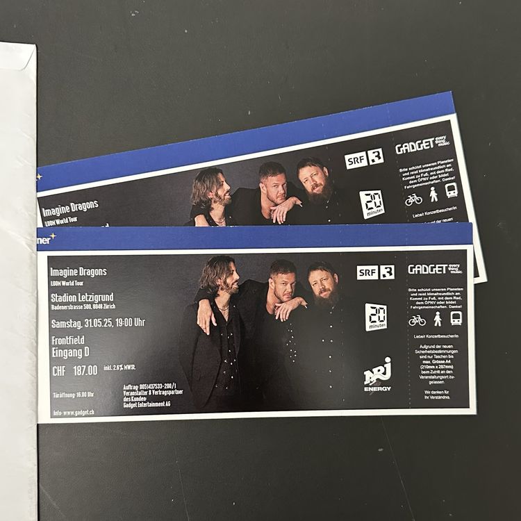 2 Tickets Imagine Dragons FRONTFIELD 31.05.25 ZÜRICH | Kaufen auf Ricardo