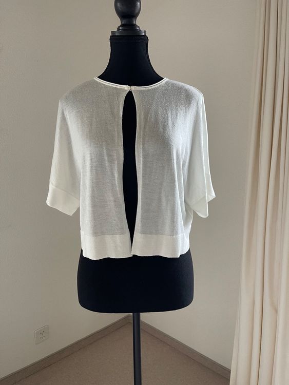 Weisse kurzärmlige Strickjacke (Bolero) von Tom Tailer (Gebraucht) in ...