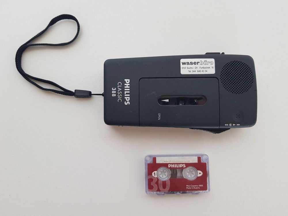 Philips Classic 388 Mini Kassetten Diktiergerät + Kassette (Neu (gemäss ...