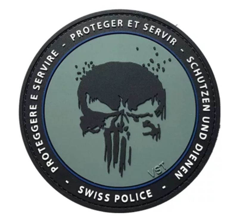 Patch Swiss Police Protect & Serve PVC New (Neuf avec emballage d ...