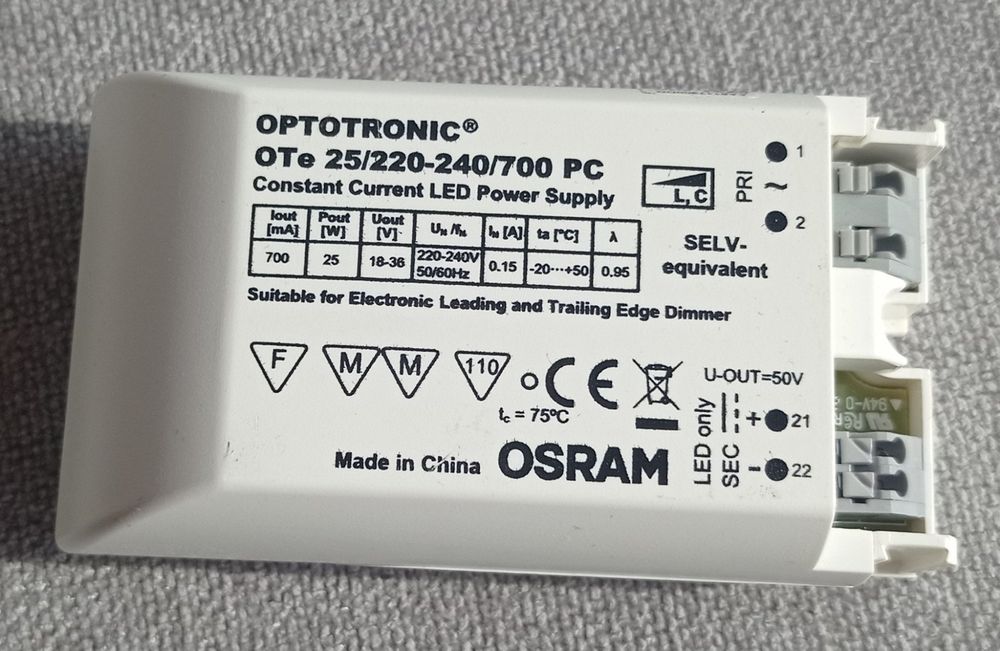 Osram Optotronic OTe 25/220-240/700 PC LED Treiber (Neuf (Voir description)) à Thalheim pour CHF ...