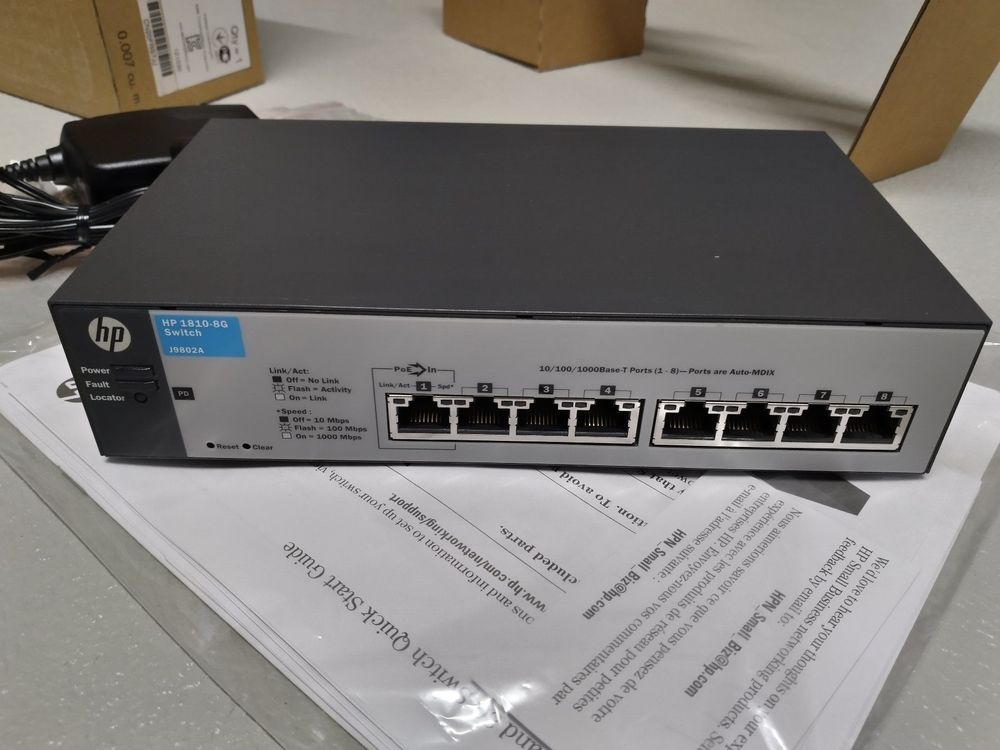 HPE 1810-8G V2, 8 Port Web managed Gigabit Switch (J9802A) (Gebraucht ...