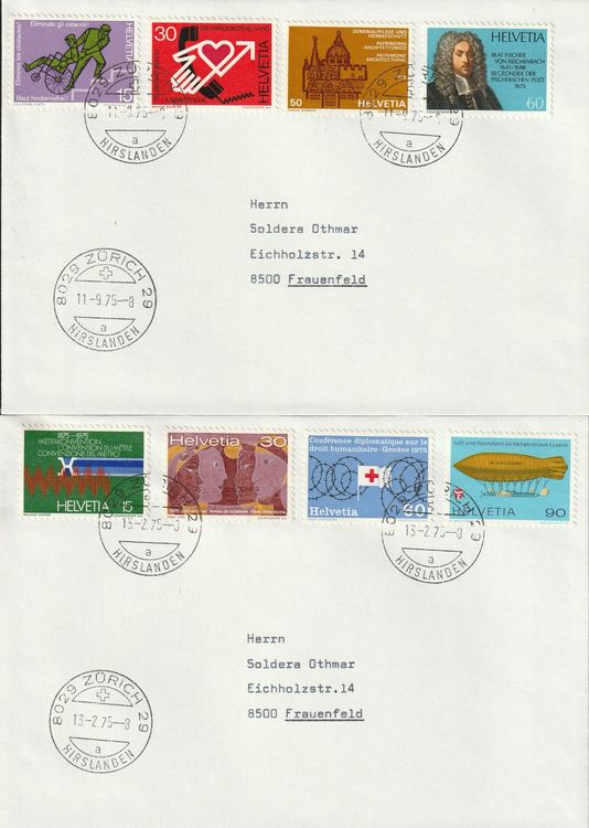 2 ET-Briefe mit Poststempel 8029 Zürich, augehobenes Postamt (Gebraucht ...