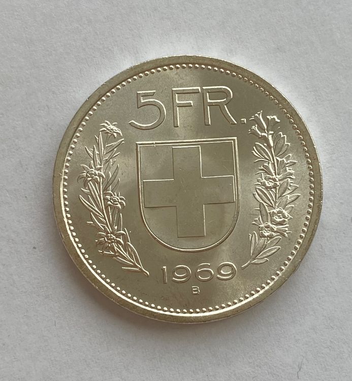 5 Franken 1969 Silber - Schweiz (Gebraucht) in Schlieren für CHF 8 – mit Lieferung auf Ricardo ...