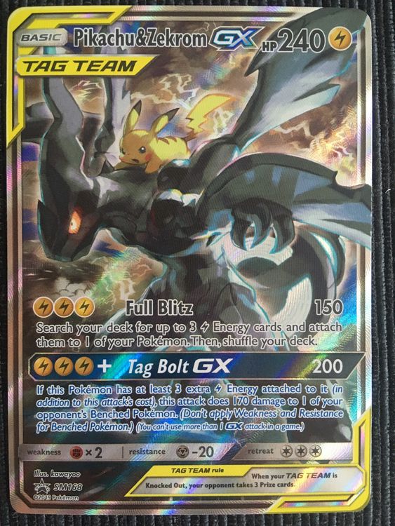 Pokemon Pikachu Zekrom GX Promo Tag Team (Neu (gemäss Beschreibung)) in ...