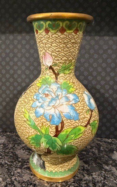 Dekorative Cloisonné Vase, Vintage Blumenmuster Top! (Gebraucht) in ...