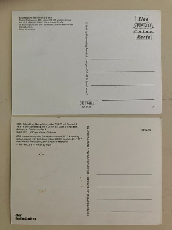 2 Originale Bahn Postkarten S-Bahn und Dampflok (Gebraucht) in Basel für CHF 1 – mit Lieferung ...