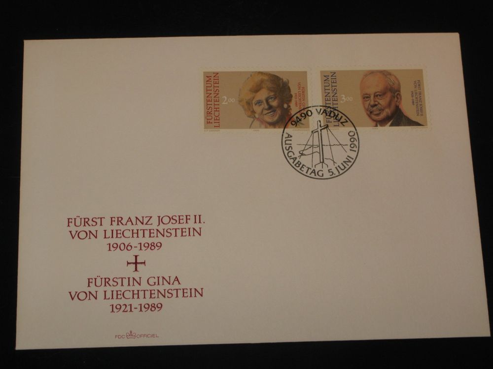 Fürstentum Liechtenstein FDC 1990 Nr. 938 - 939 (Gebraucht) in Riken AG für CHF 3 – mit ...