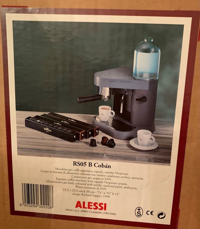 Alessi Coban RS05 Nespresso Kaffeemaschine, Design, R.Sapper (Gebraucht ...