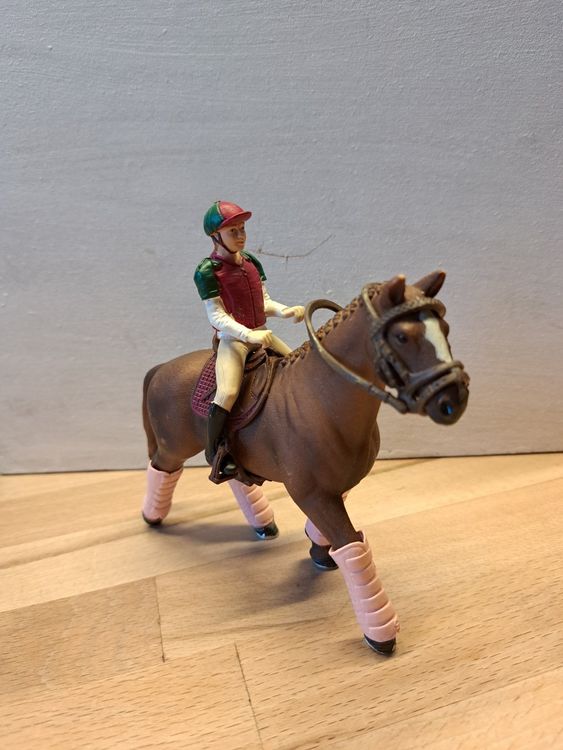 Schleich Pferd und Reiterin mit Sattel, Zaumzeug, Gamaschen (D'occasion) à Rüegsauschachen pour ...