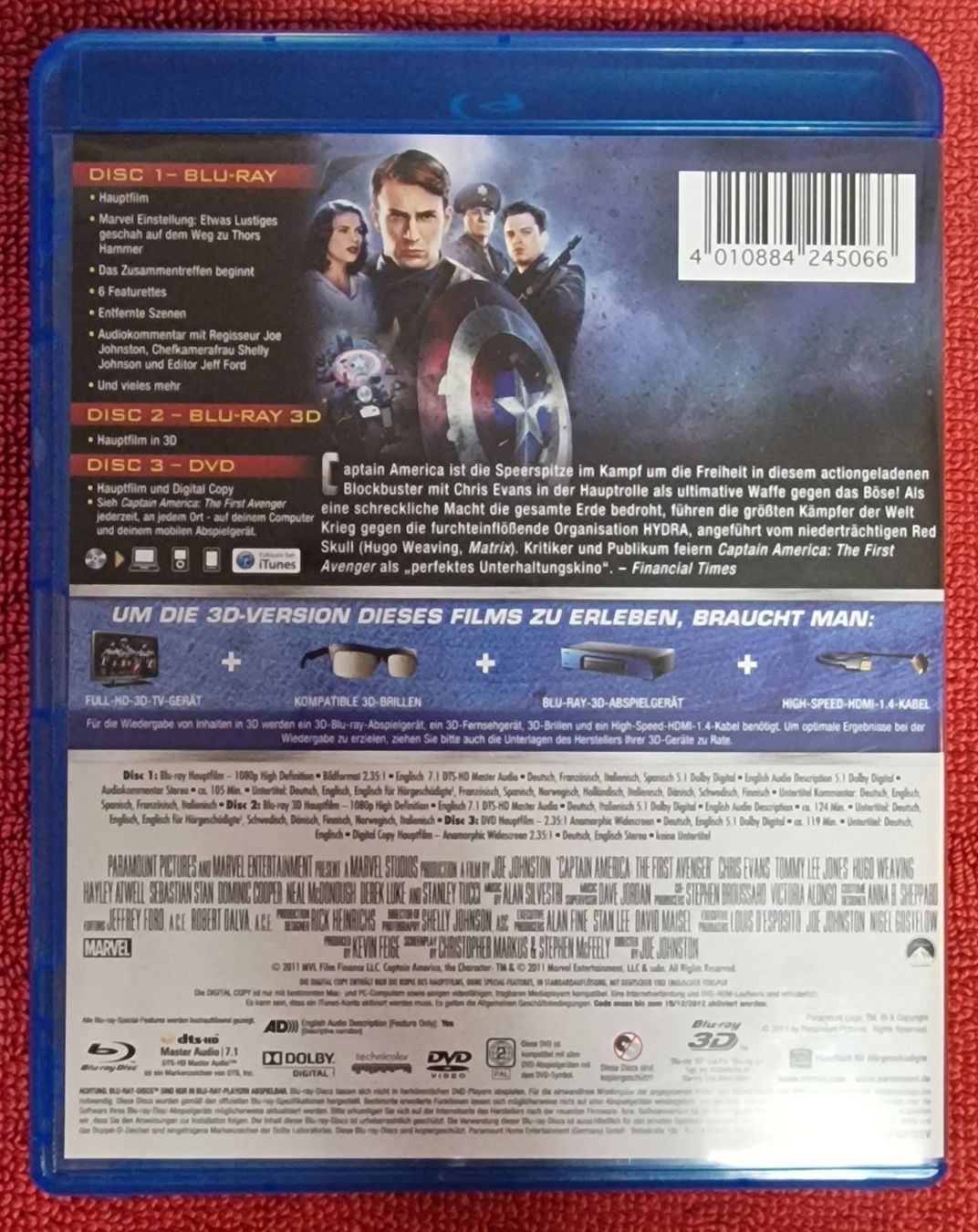 Captain America The First Avenger BluRay (2011) 3D & normal (Gebraucht ...