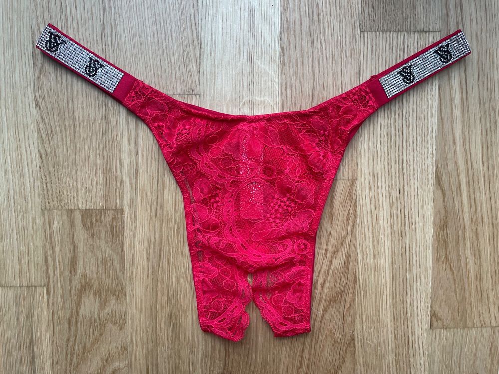 Victoria’s Secret Shine Strap Crotchless Brazil Panty M NEW (Neu und ...
