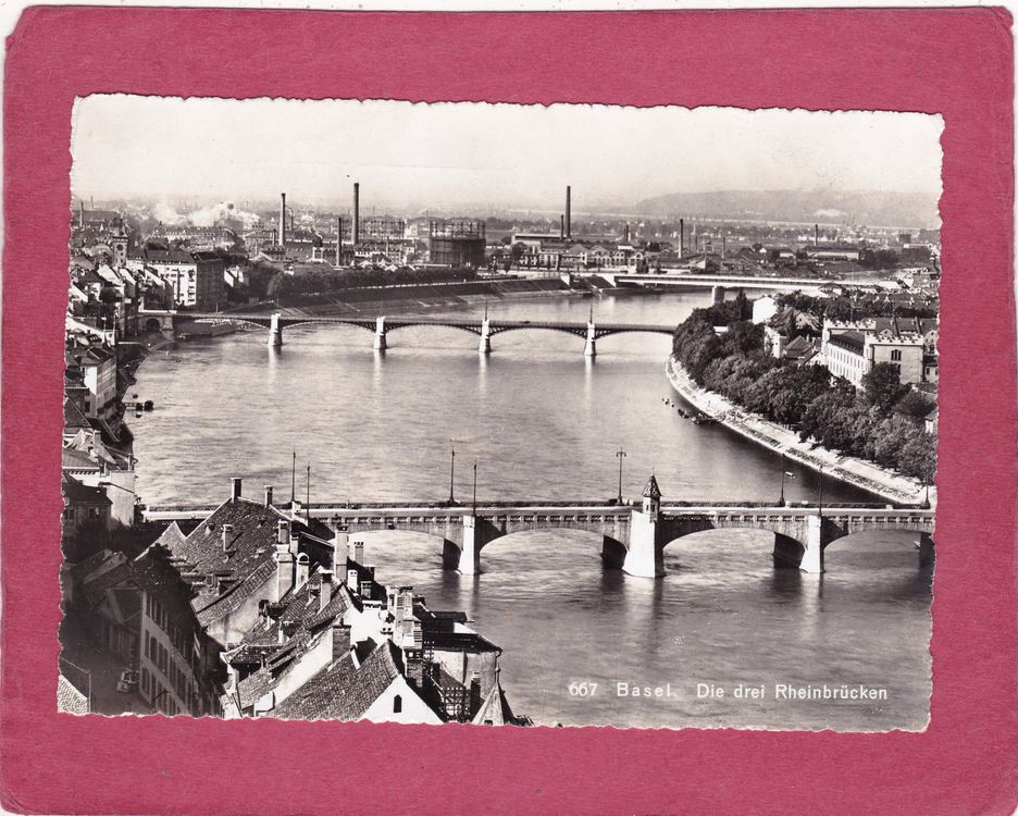 Basel Die drei Rheinbrücken 1957 | Kaufen auf Ricardo