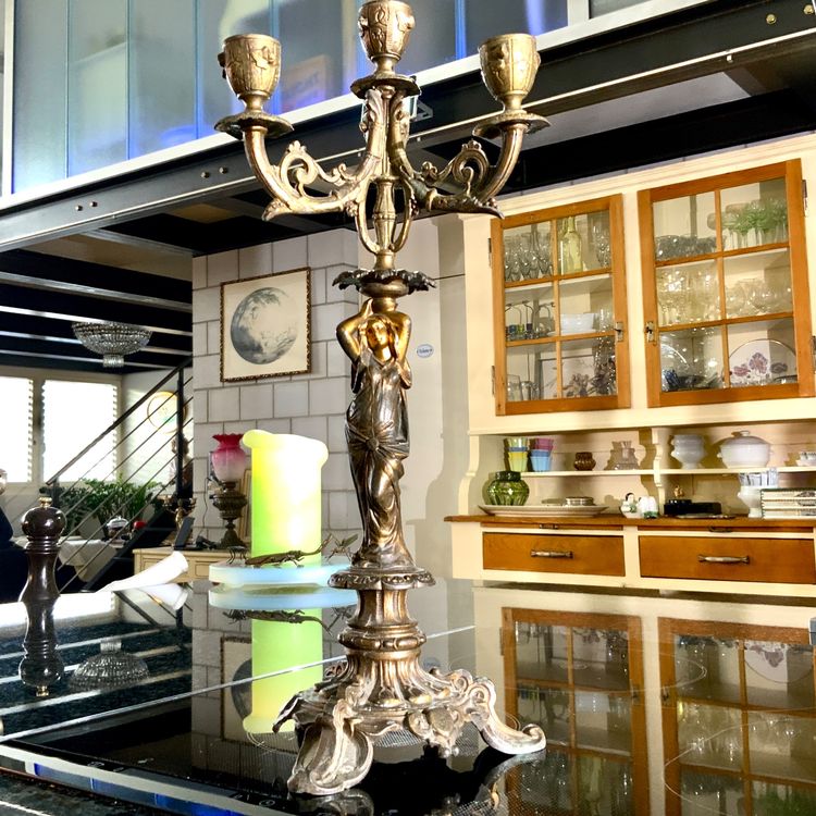 JUGENDSTIL KERZENLEUCHTER ZINKGUSS BRONZIERT FRANKREICH,1900 (Gebraucht) in Biglen für CHF 81 ...