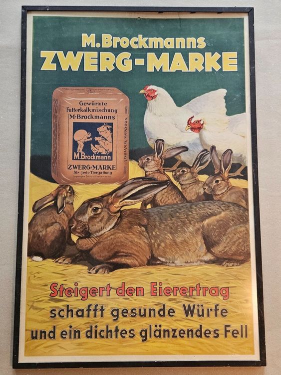 Plakat "Hasen und Hühner" Farblithographie Mitte 20.Jh. (Gebraucht) in Wisen SO für CHF 50 – mit ...