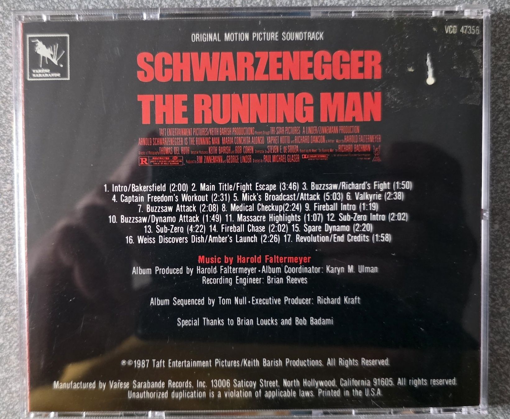 The Running Man - Original Motion Picture Soundtrack CD (Neu und ...