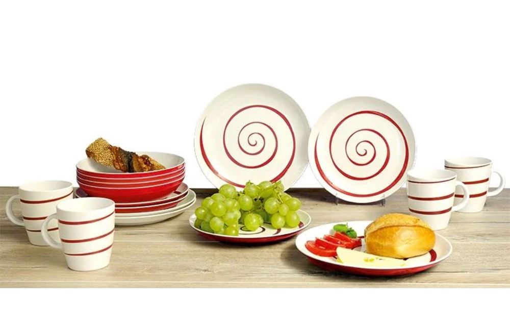 +Gimex Classic Line Twist Me­la­min­set, 16 tlg., rot (Neu und ...