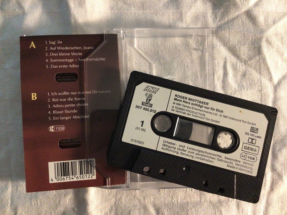 ROGER WHITTAKER, Mein Herz schlägt für dich, MC,1991 (Gebraucht) in Steinach für CHF 3 – mit ...
