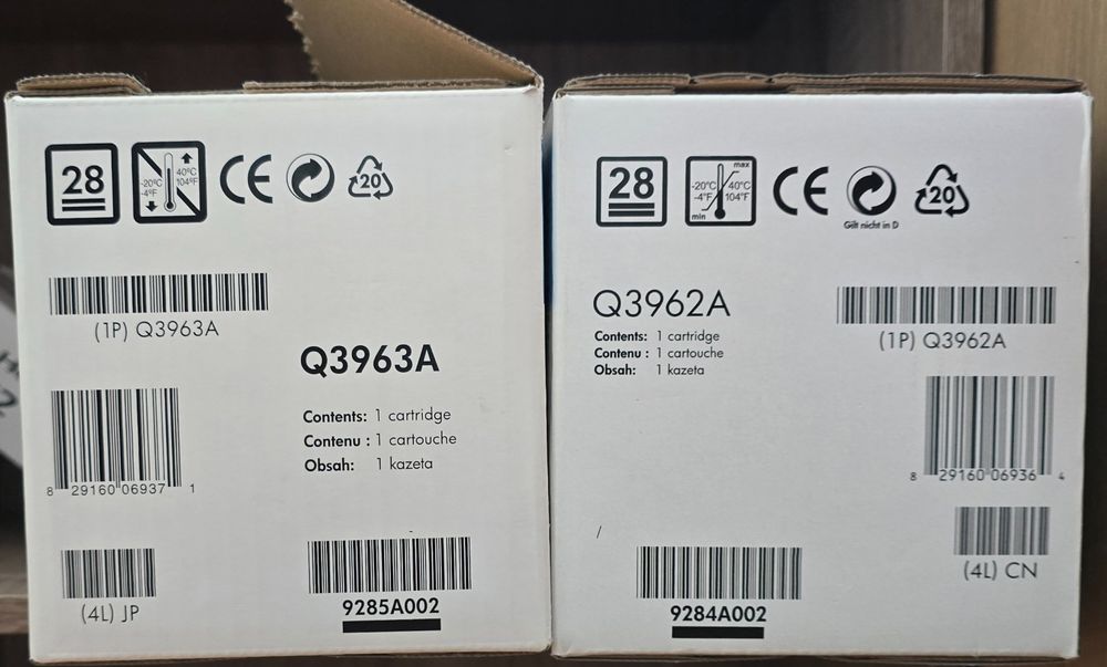 Toner HP Laser Q3962A + Q3963A Magenta et Jaune Neuf! (Neuf (Voir ...