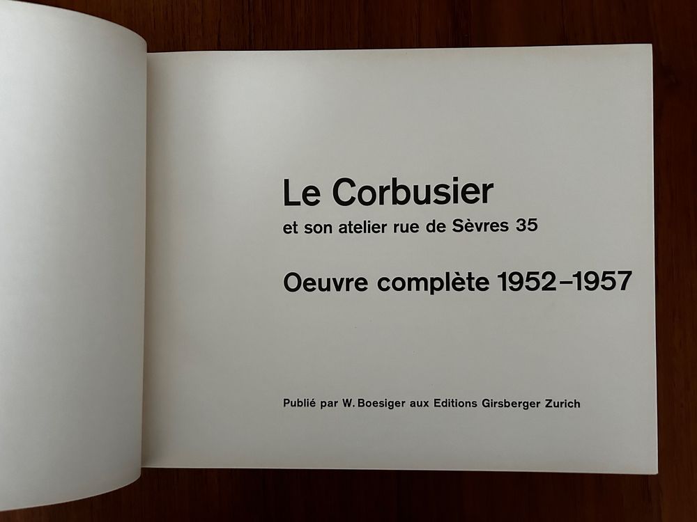 LE CORBUSIER OEUVRE COMPLÈTE 1952 - 1957 ARCHITEKTUR (Gebraucht) in Zürich für CHF 78 – mit ...