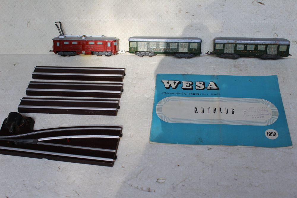 Wesa Lok ( Trämli )+Holzwagen + Holzschienen 1947 | Kaufen auf Ricardo