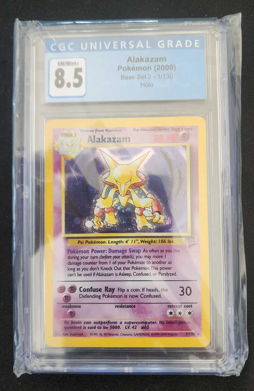 Pokémon – Alakazam – Base Set 2 – CGC 8.5 – #1/130 – Holo (Neuf avec ...