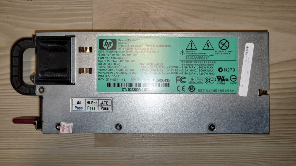 HP Power Supply Netzteil HSTNS-PL11 1200 Watt 498152-001 (Gebraucht) in ...