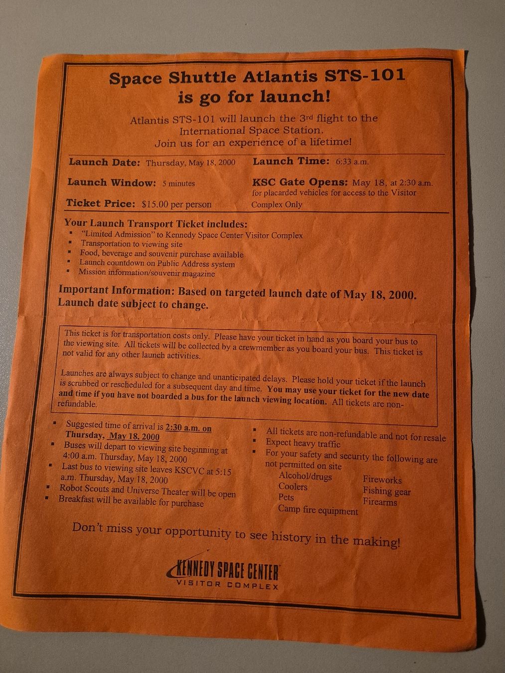 NASA official launch launch program Space Shuttle STS-101 (Gebraucht) in Rothrist für CHF 5 ...