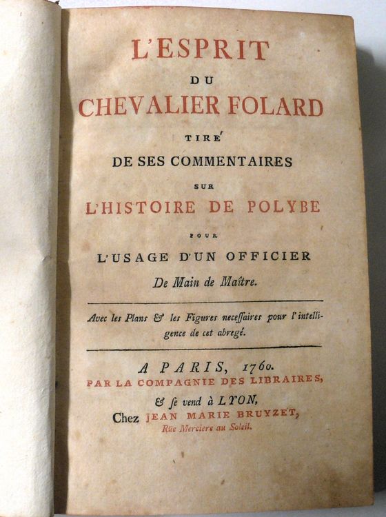 Paris 1760, L'esprit CHEVALIER FOLARD 15 eingefaltete Kupfer | Kaufen ...