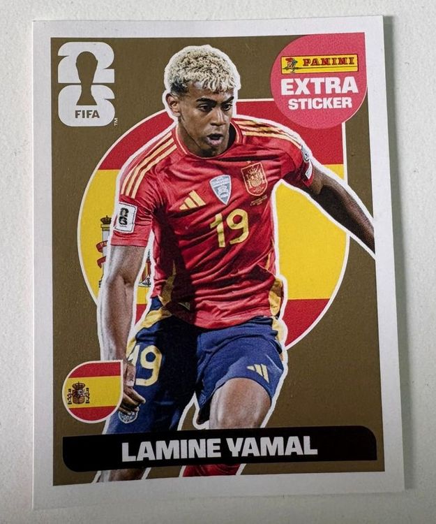 Lamine Yamal Extra Panini WC 2026 Sticker GOLD (Neu (gemäss ...