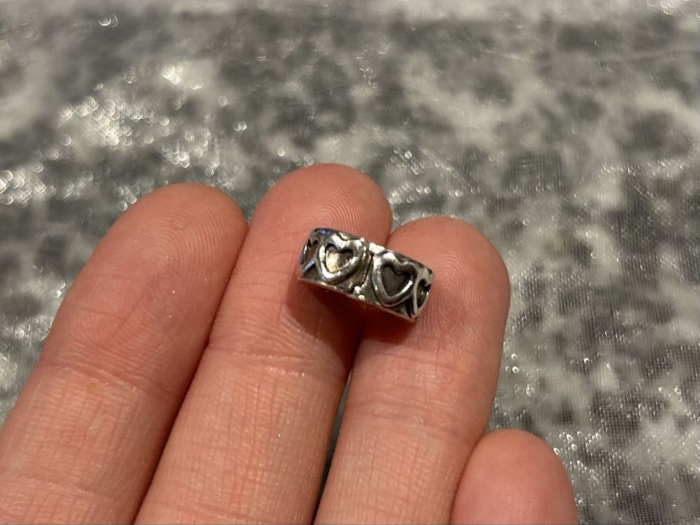 Pandora Clip Charm, gereihte Herzen ♥️ 925er Silber (Gebraucht) in ...