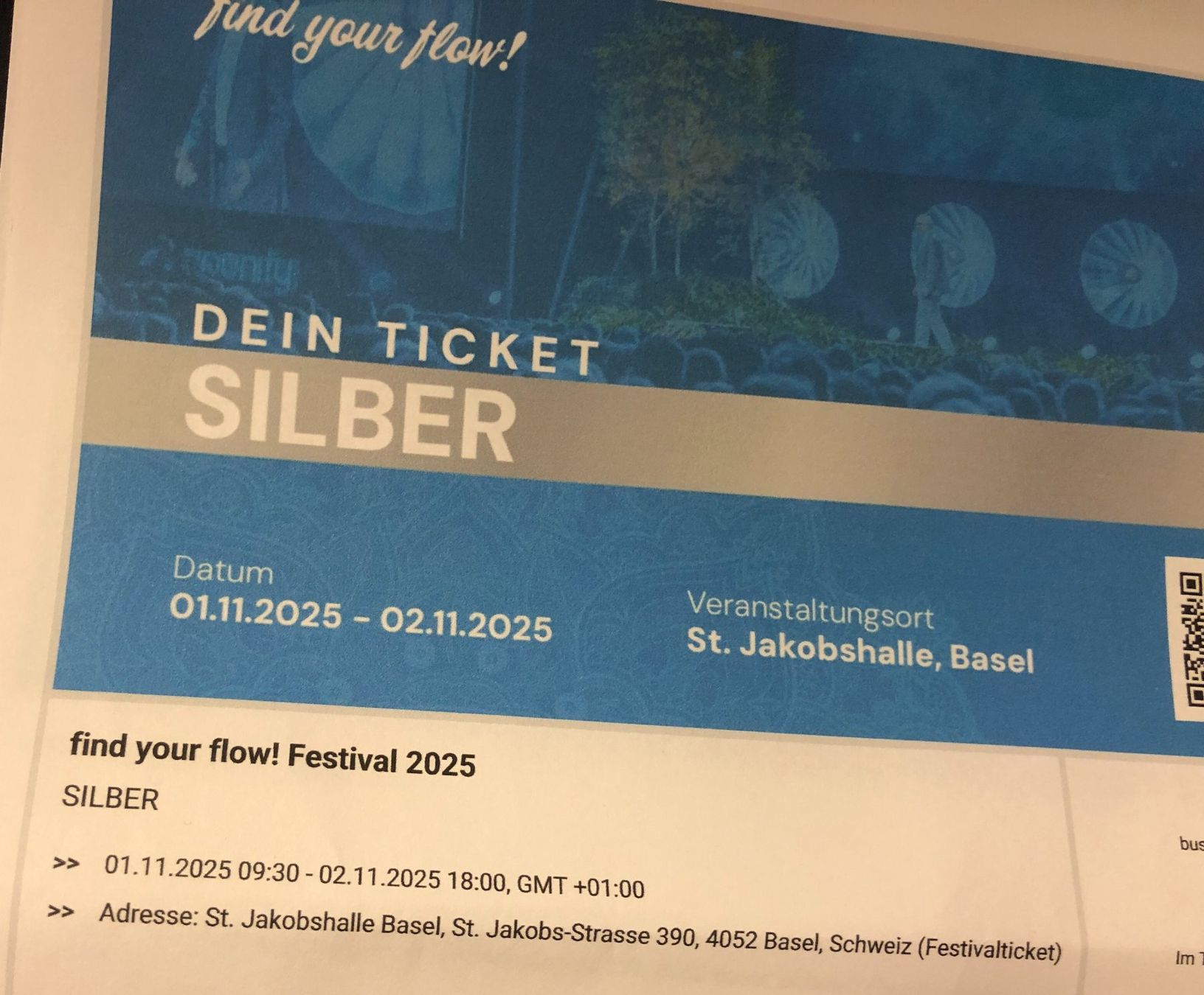 Find your flow! 2025 - Silber Ticket Basel 1. + 2. November (Neu ...