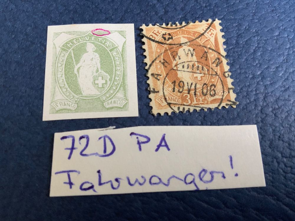 Briefmarken Schweiz stehende Helvetia 72D PA FAHRWANGEN | Kaufen auf ...