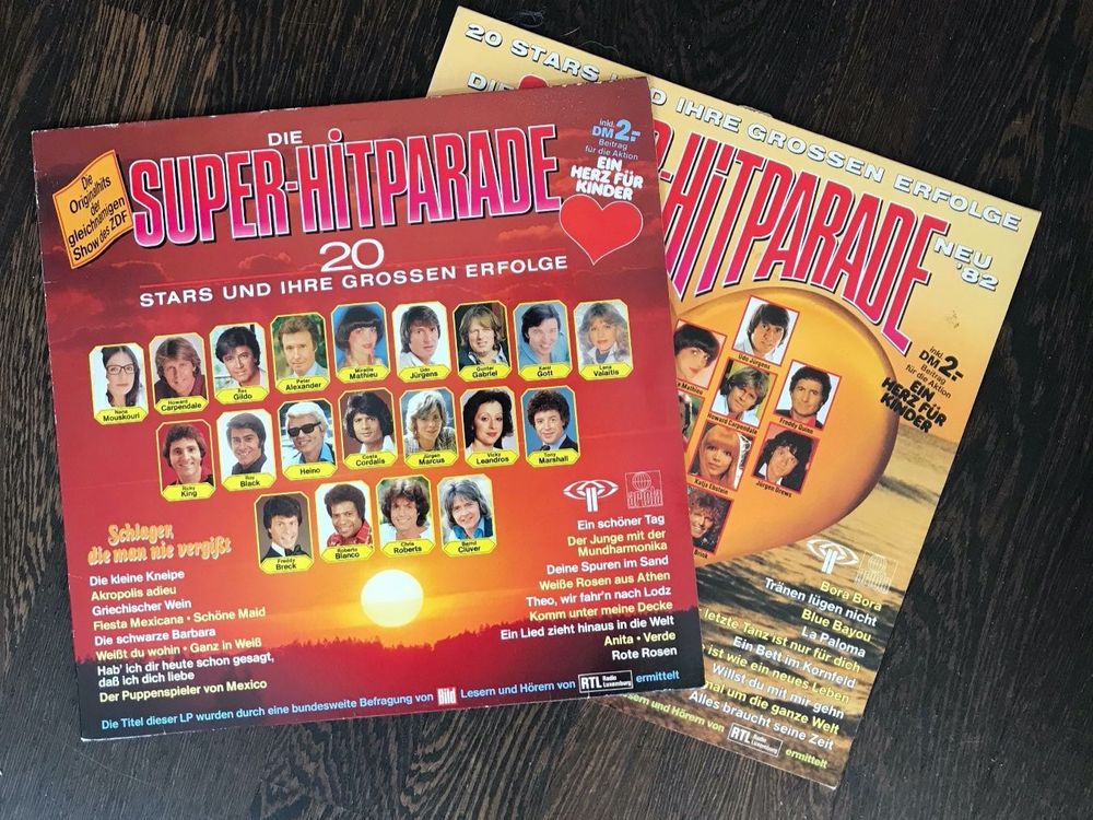 2 LPs DIE SUPER-HITPARADE (1981+1982) Je 20 TOP-HITS ->LESEN (Neu ...